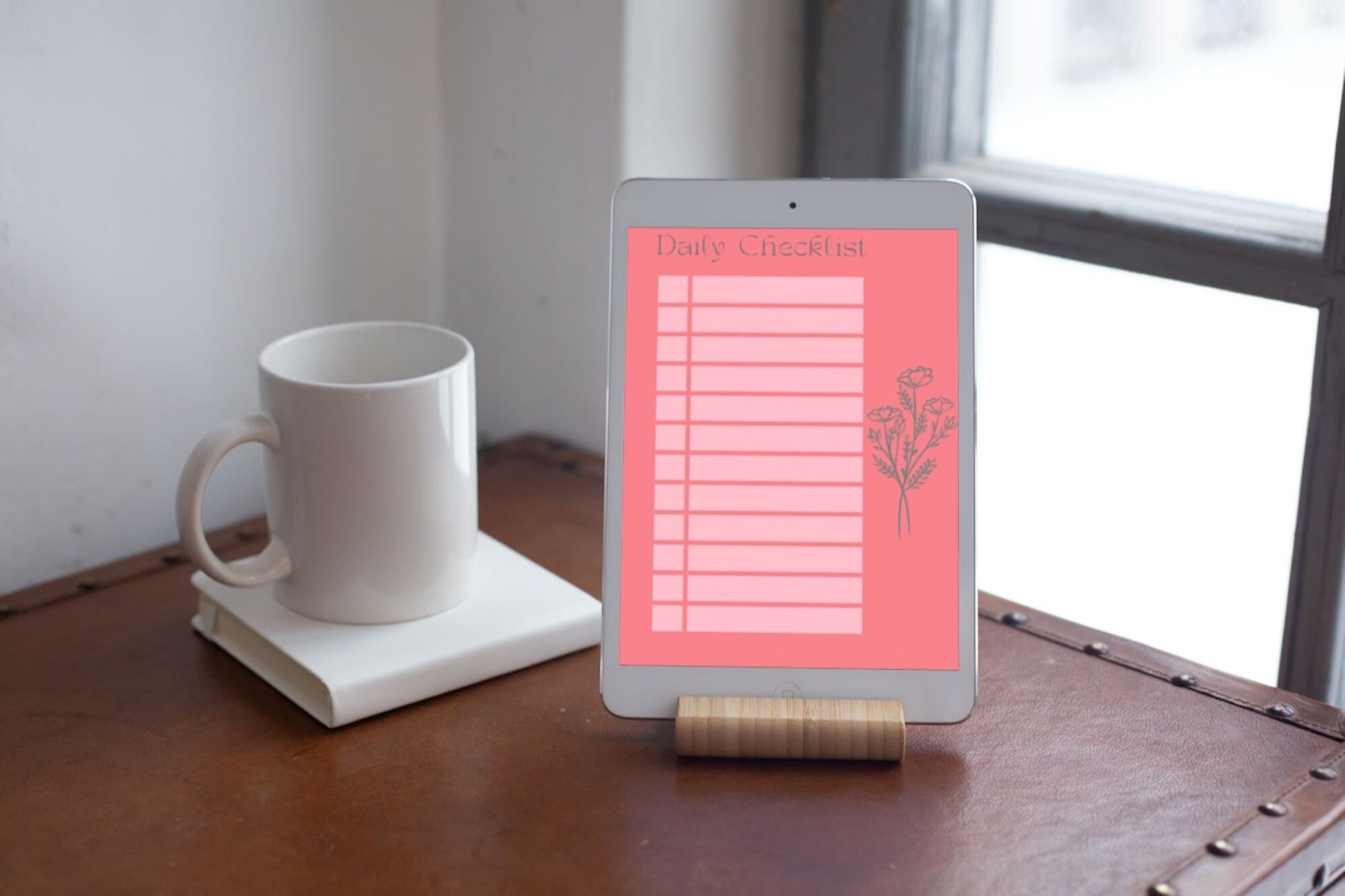 Pink-red Daily Checklist| Mom Daily Checklist| Blank Instant Download ...