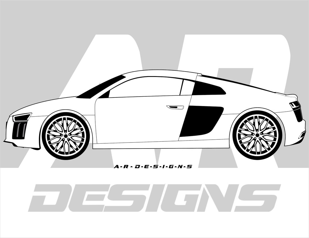 Audi R8 2018 Car Design Svg Png Jpg - Etsy