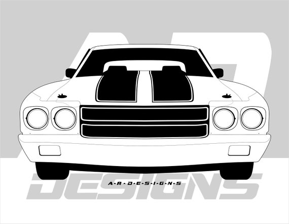 Chevrolet Chevelle SS 1970 Front Png Jpg Svg | Etsy