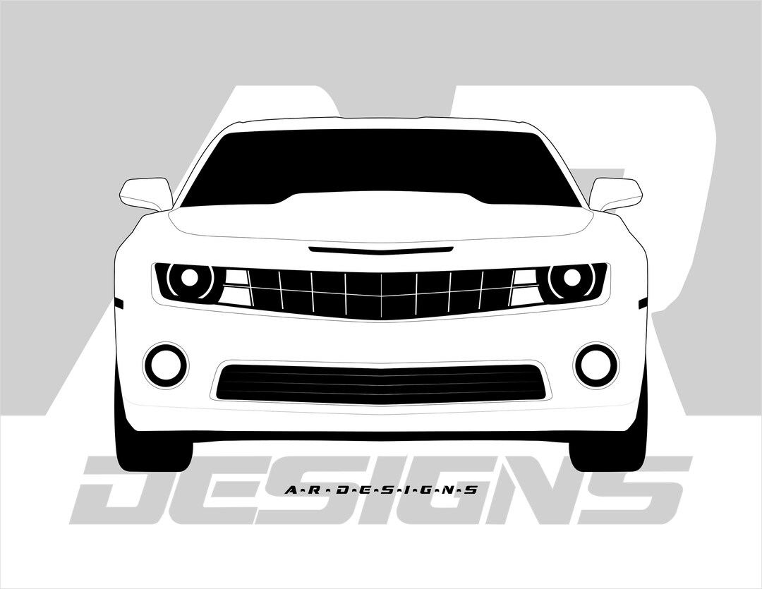 Chevrolet Camaro 2010 Front View, SVG, PNG, JPG - Etsy
