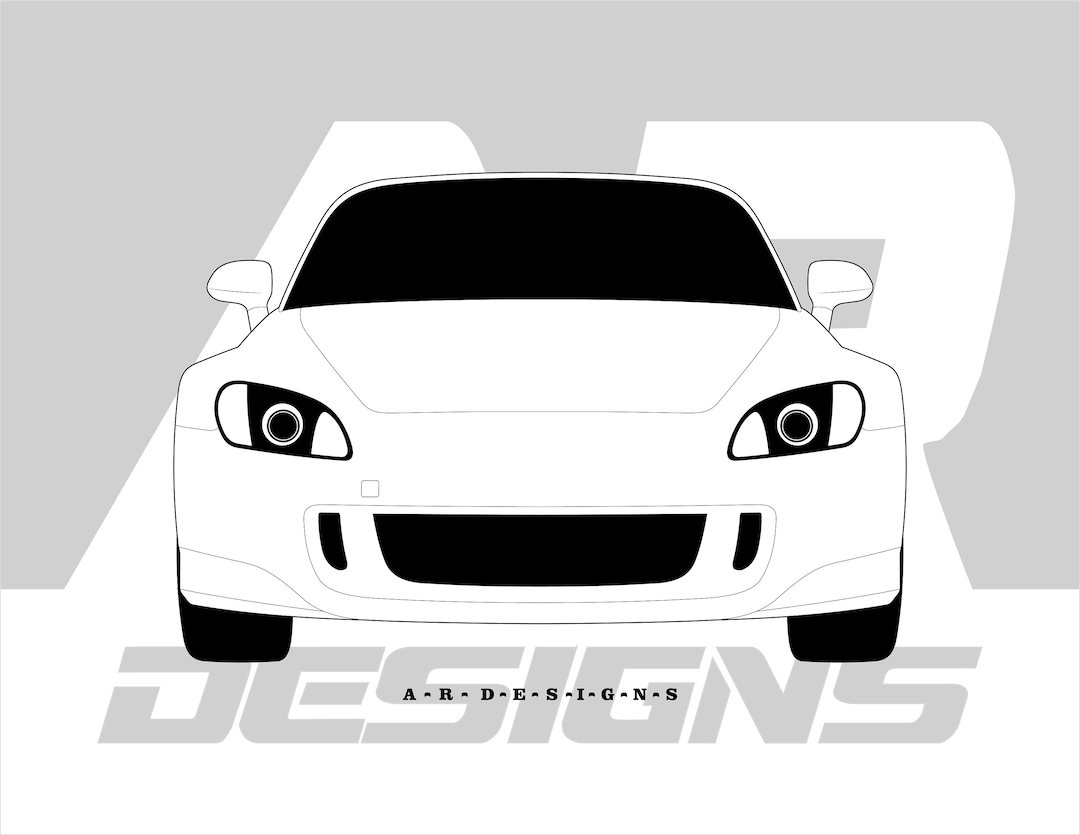 Honda S2000 Front View PNG JPG SVG - Etsy UK