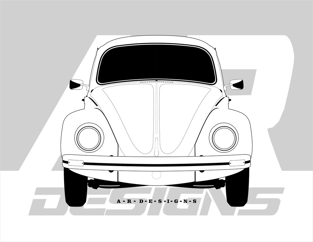 Volkswagen Beetle Front View PNG JPG SVG - Etsy New Zealand