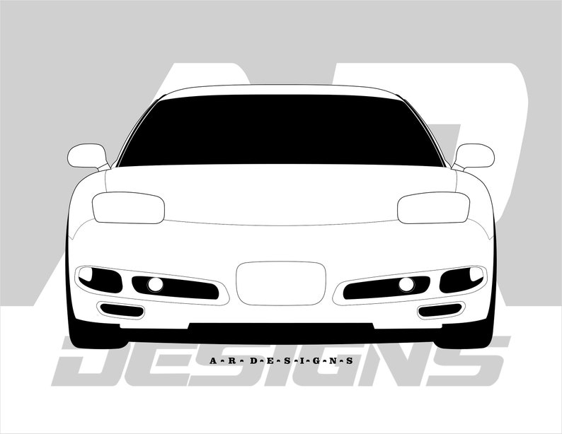 Chevrolet Corvette C5 Front View, PNG, JPG, SVG - Etsy