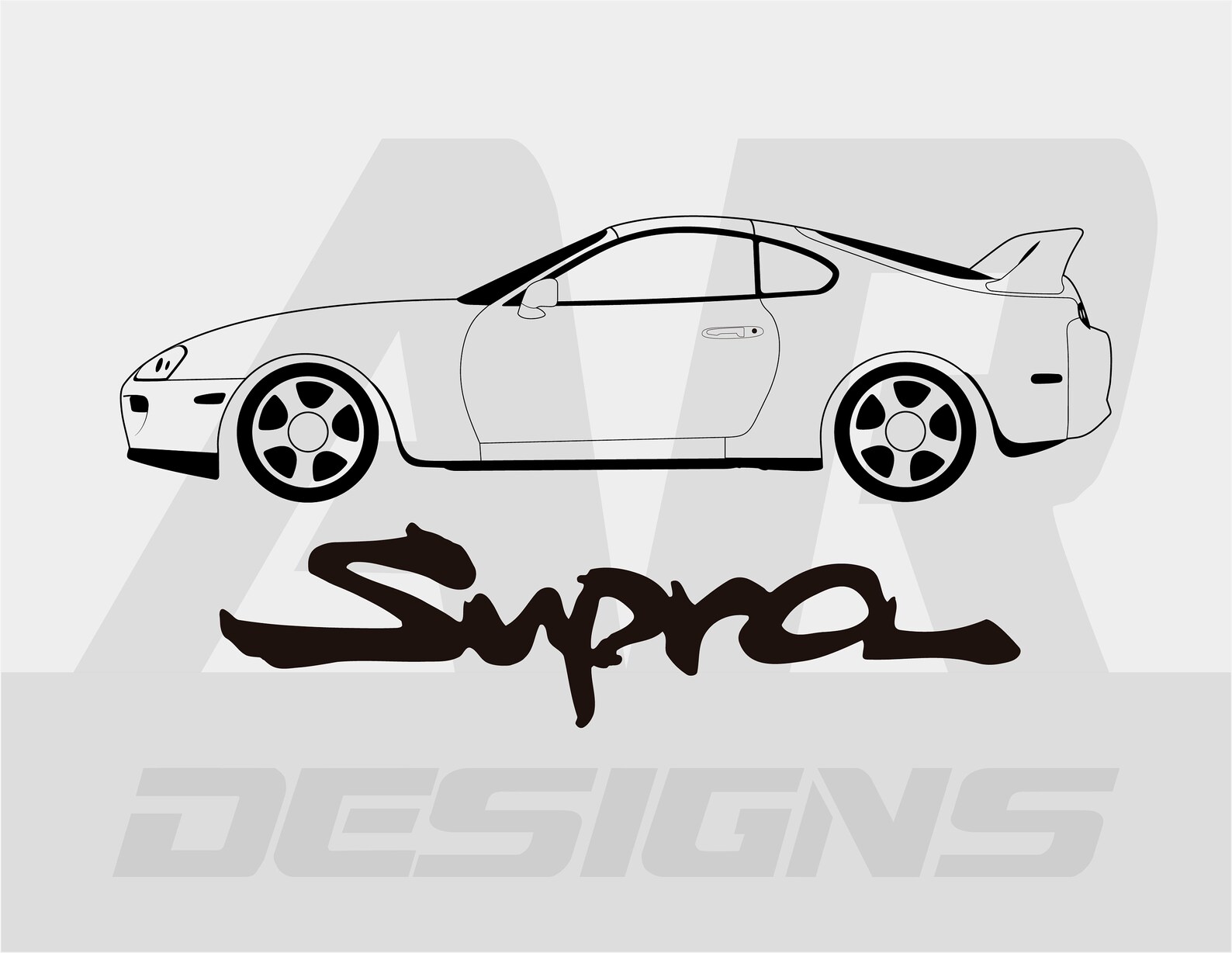 Toyota Supra MK4 Side Silhouette PNG JPG SVG - Etsy Finland