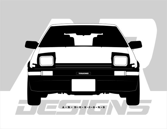 Toyota AE86 Trueno Front View PNG JPG SVG - Etsy