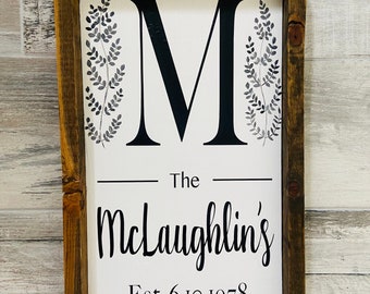 Family Sign, Farmhouse Family Sign, Custom Family Sign, Framed Family ...