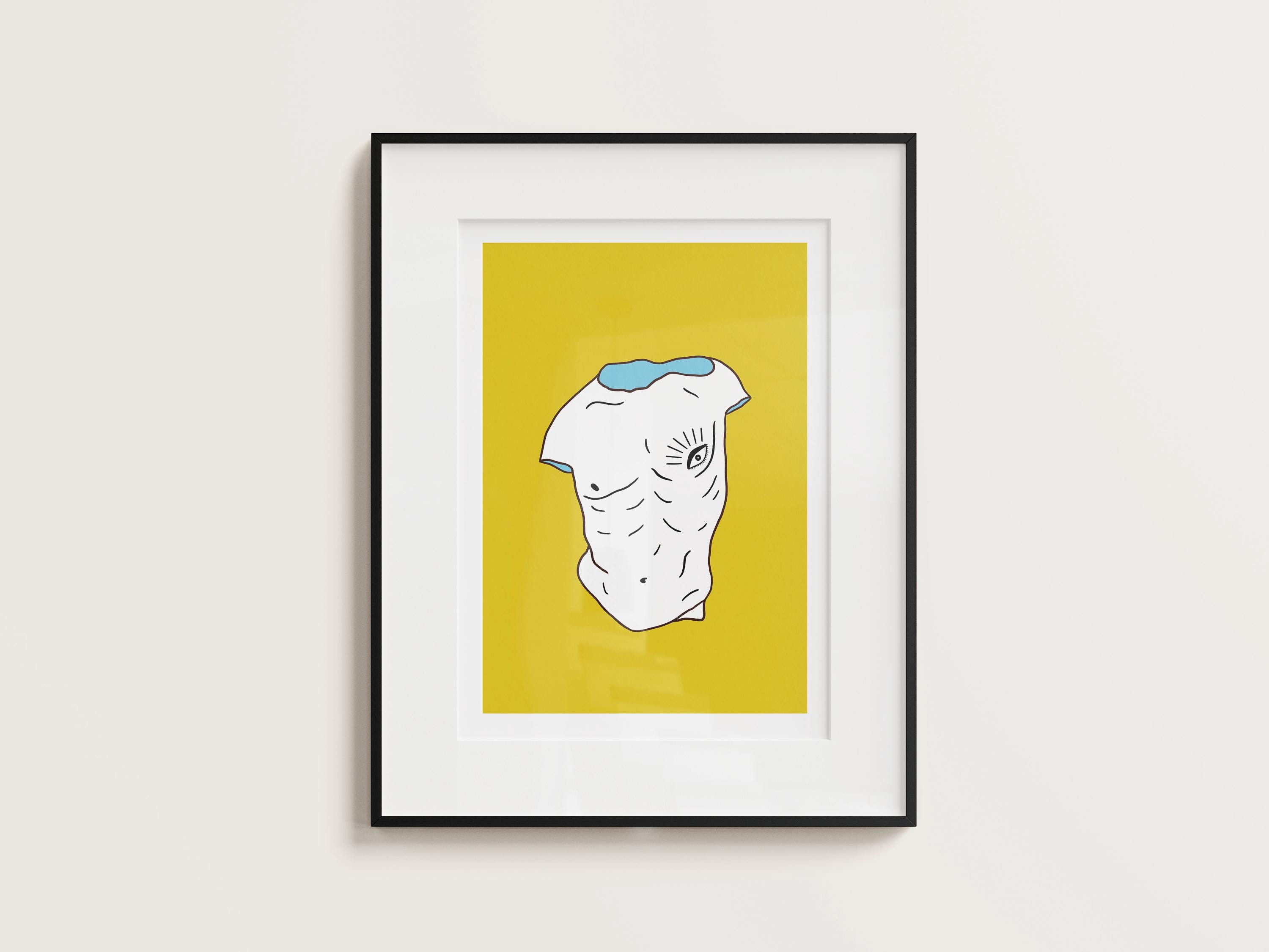 Greek Torso Line Drawing – Nude Male Print - Etsy