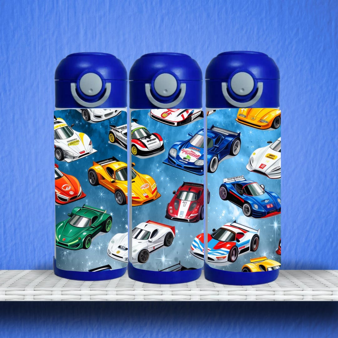 Kids 12 Oz Custom Race Car Water Bottle - Etsy