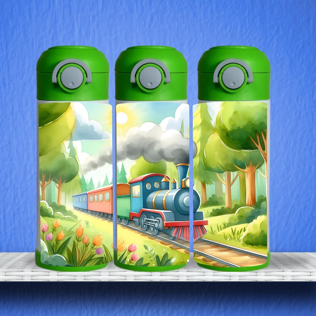 Kids Water Bottle - Train - Etsy