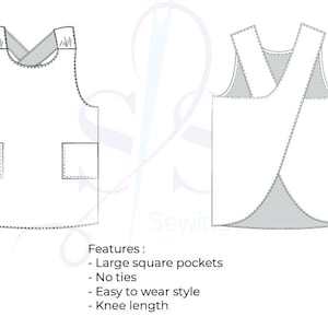 Criss Cross Apron Sewing Pattern PDF | S-M-L | Easy Sewing Pattern ...