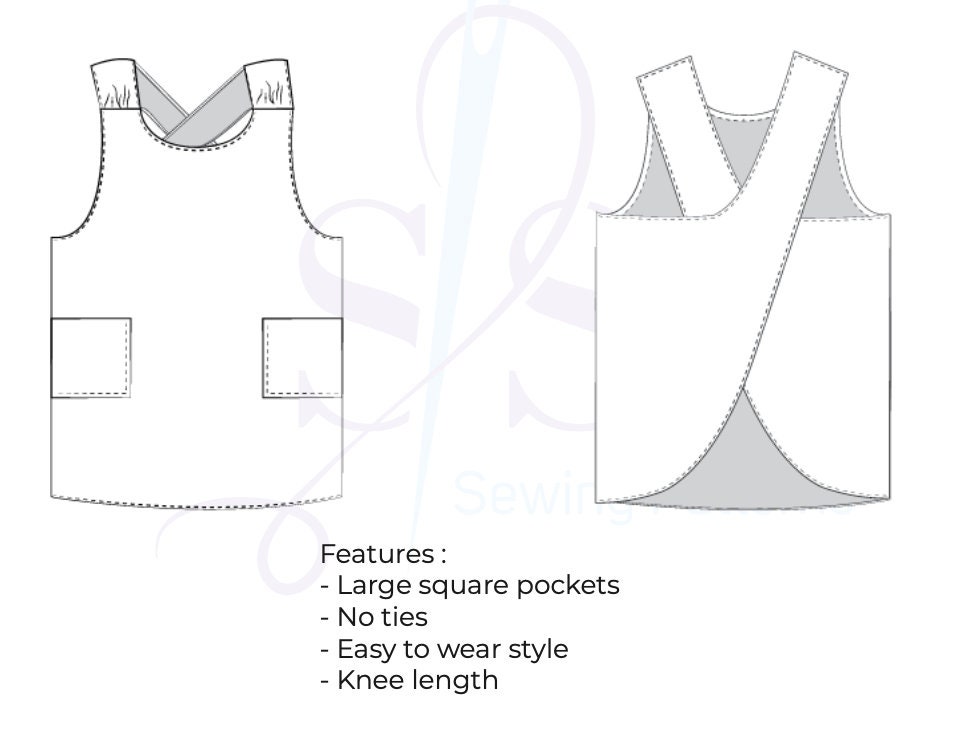 Criss Cross Apron Sewing Pattern PDF | S-M-L | Easy Sewing Pattern ...