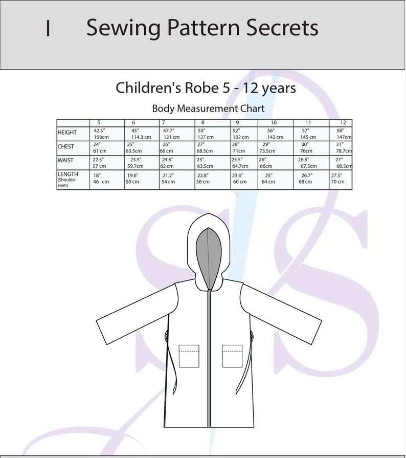 Kid's Plush Robe Sewing Pattern: Sizes 5-12 (PDF Download) - Etsy