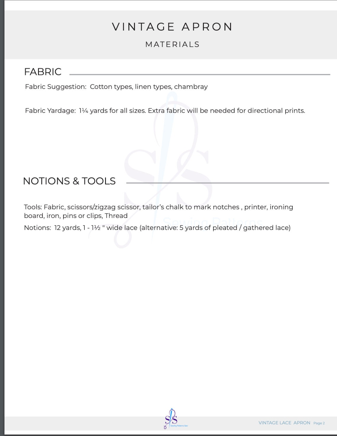 Vintage Apron Sewing Pattern PDF Easy Sewing Pattern Vintage Kitchen ...