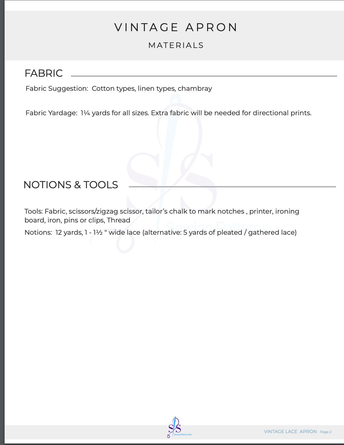 Kitchen Apron Sewing Pattern: Easy Beginner Project (PDF Pattern ...