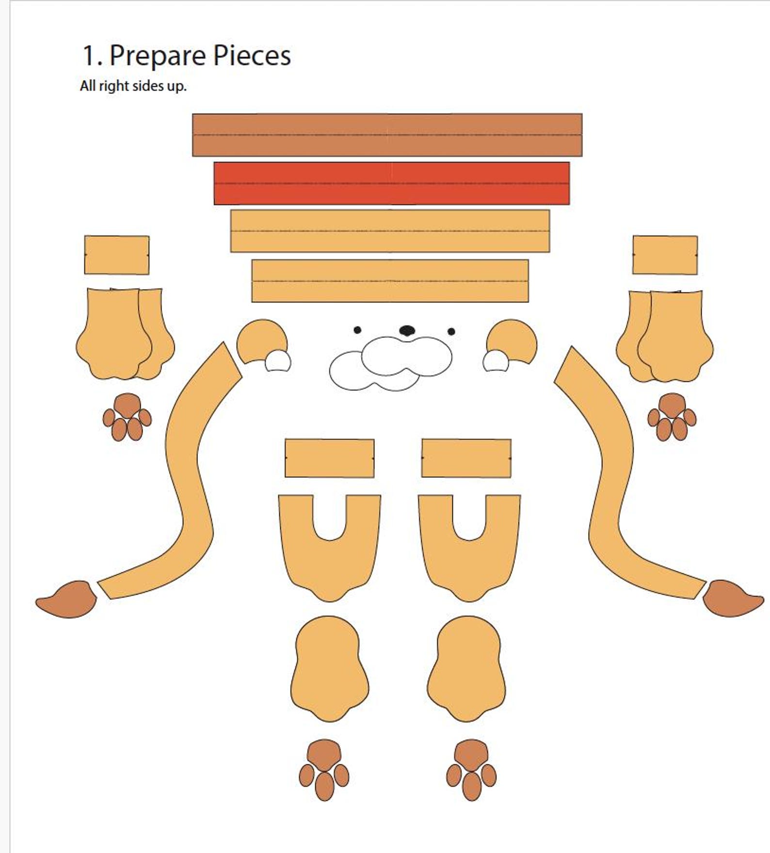 Kid's Lion Costume Pattern Ages 3-10 Full Accessories Pattern and ...