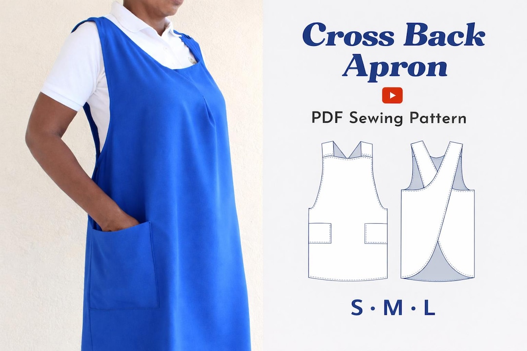Criss Cross, Japanese, Cross-back Pinafore Apron With Pockets ...