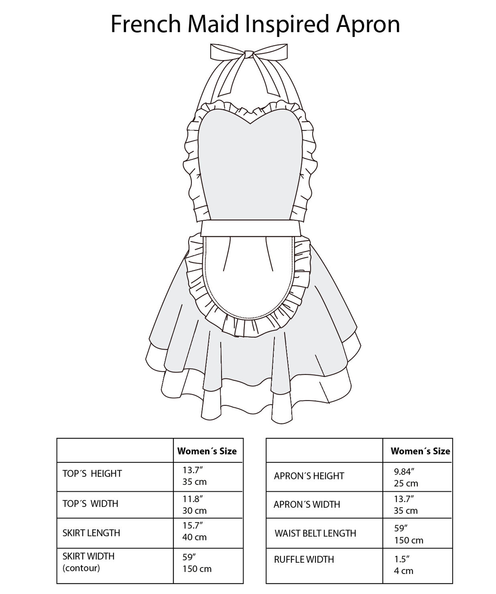 French Maid Apron Sewing Pattern: Ruffle Trim Cosplay (PDF Pattern) - Etsy