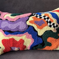 Hand Tufted Lemon Pattern Pillow Cover, Punch Needle ,decorative Embroidered Cushion Cover, Fun ...
