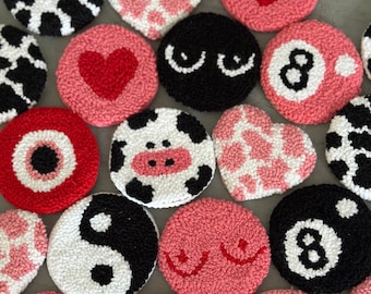 Set of 2 Blue Car Coasters,cute Car Accessories,customisable Car Decor ...