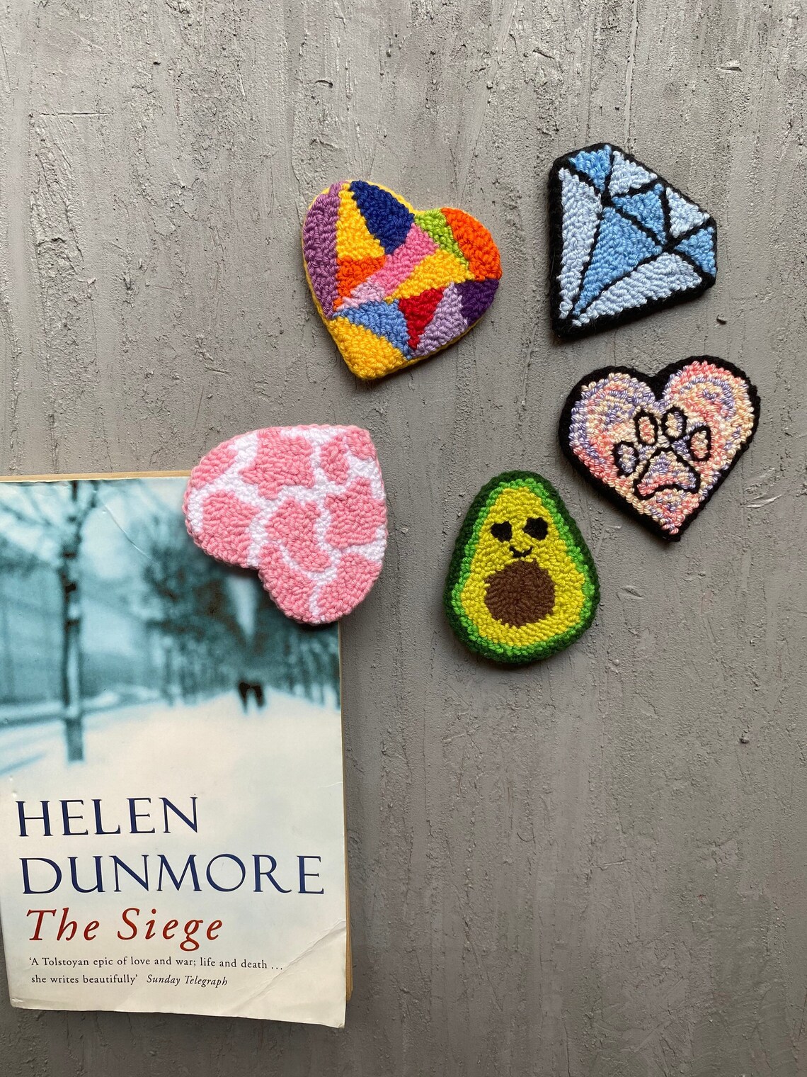 Bookclub Gift, Custom Made Corner Bookmark, Punch Needle Heart Corner ...