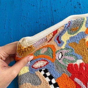 Hand Tufted Punch Needle Clutch Bag, Embroidered Hand Bag,custom Cotton ...