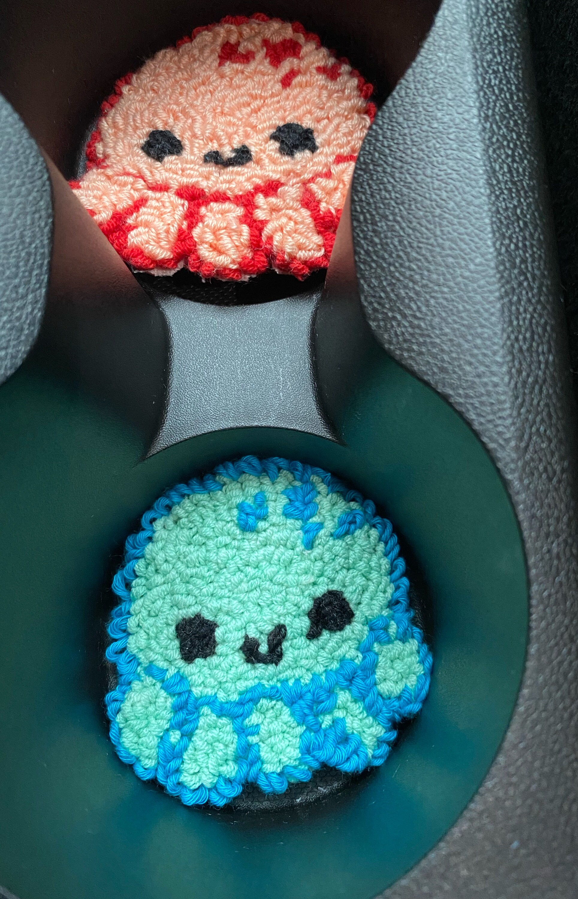 Set of Two Customizable Punch Needle Car Coastersdecorative - Etsy