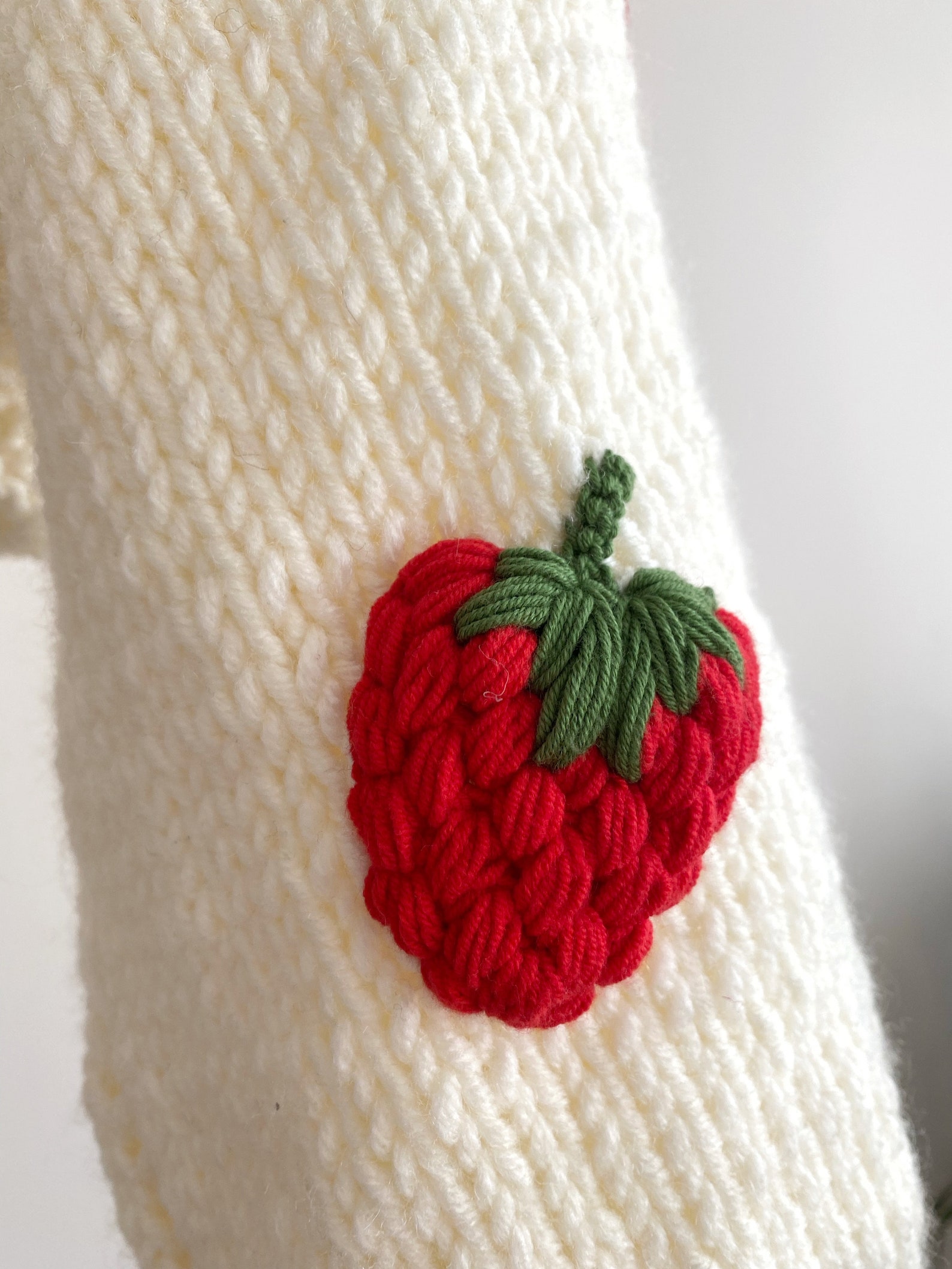 Hand Knit Chunky Strawberry Cardigan,soft Women Sweater,handmade Crop ...