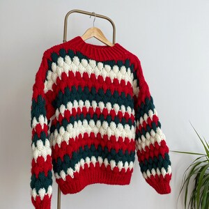 Hand Knit Chunky Bubble Jumper,unisex Over Size Sweater,handmade ...
