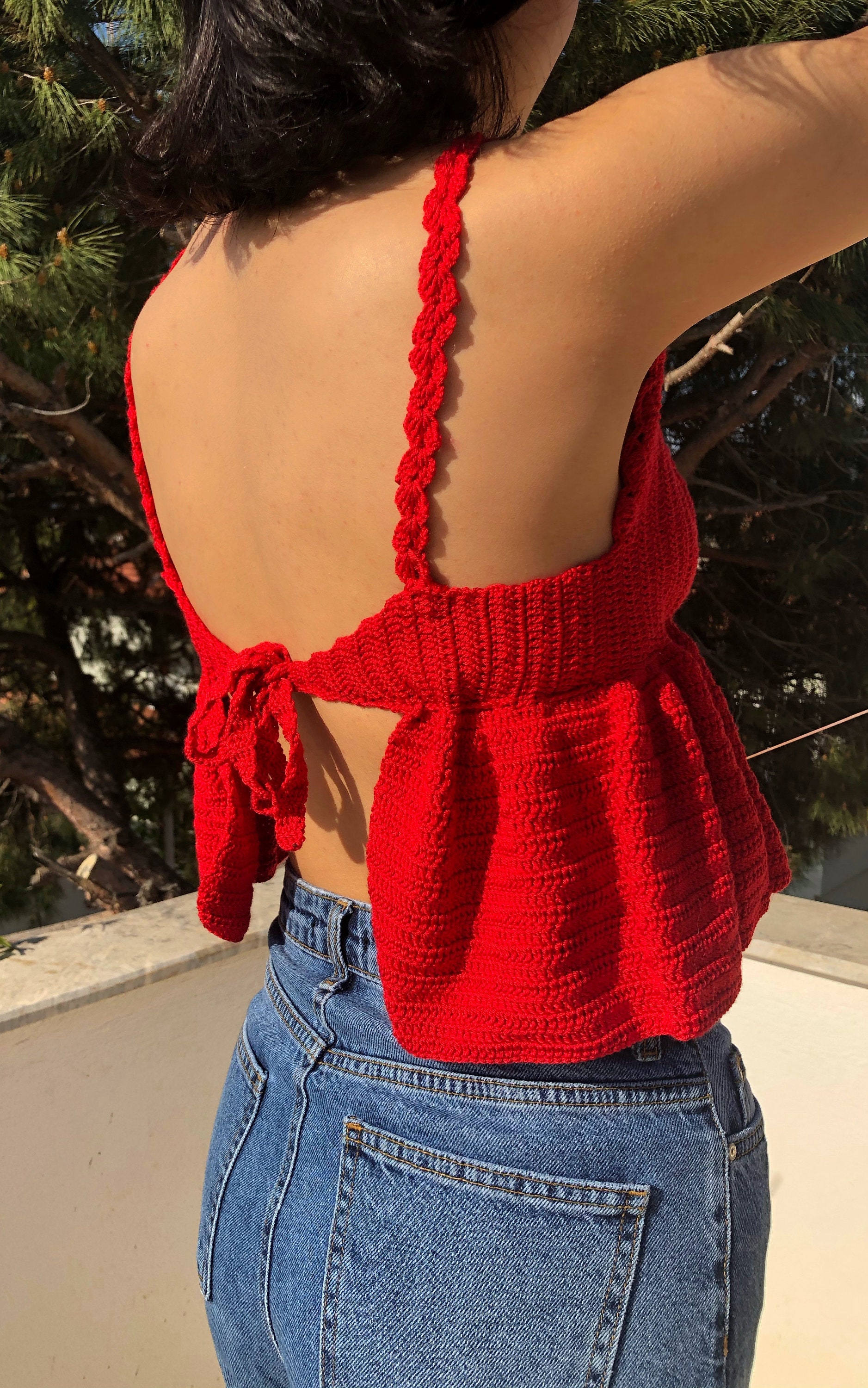 Handknitted Crochet TopSummer Women Tank TopFestival Crop | Etsy