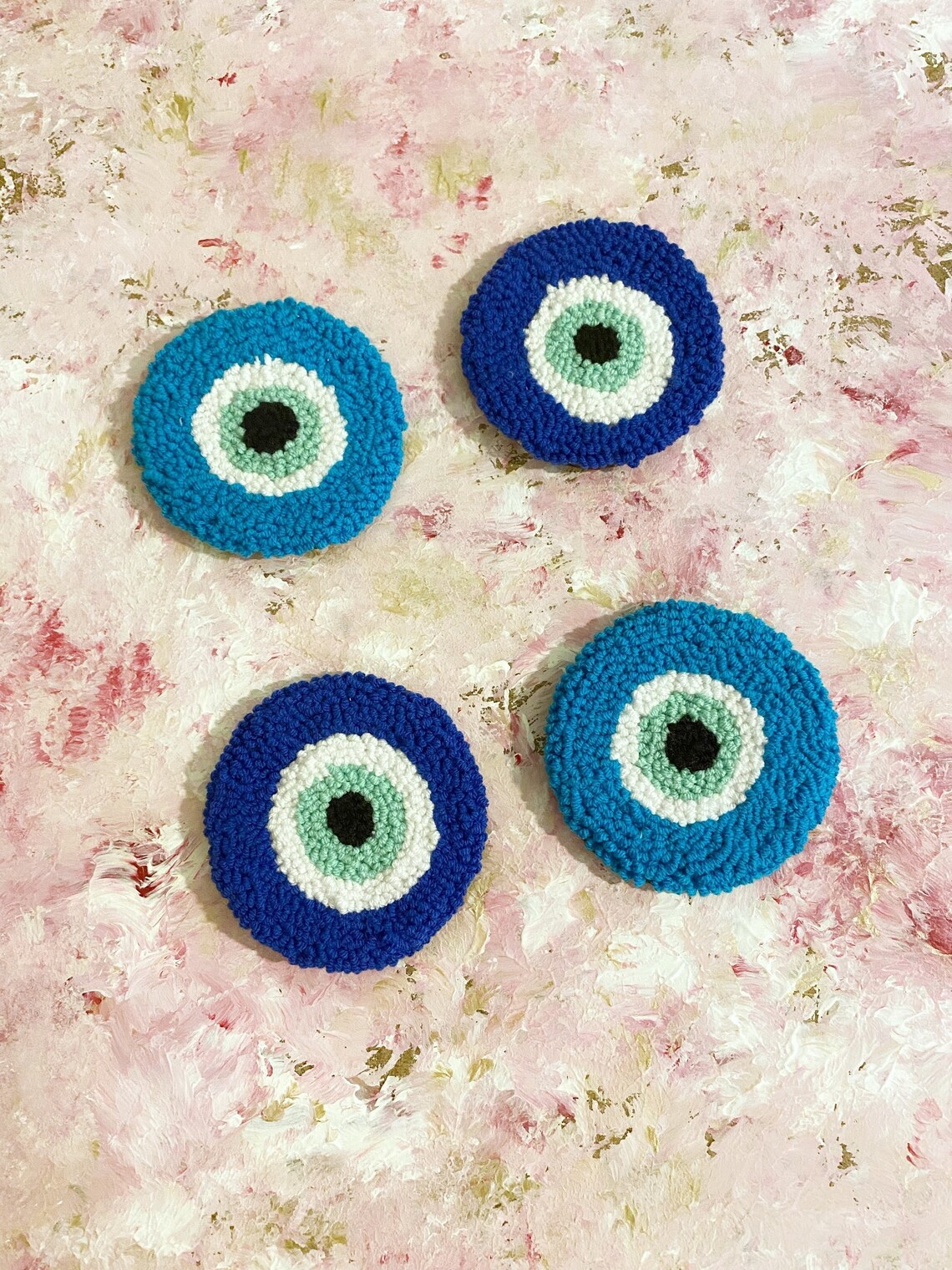 Set of 2 Evil Eye Car Coasterscute Protection Car - Etsy