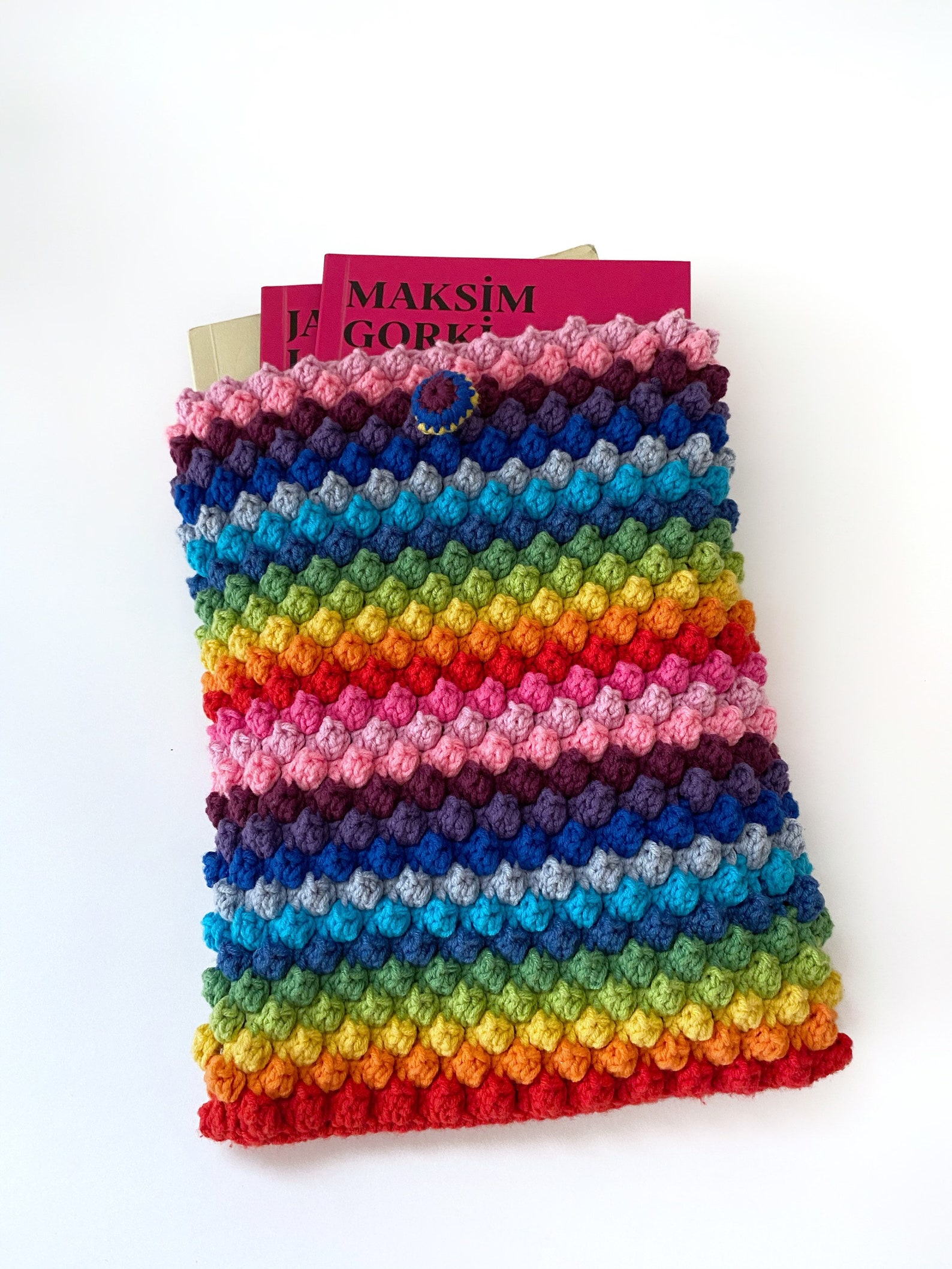 Handmade Crochet Tablet Cover,rainbow Mobile Device Cover,crochet ...