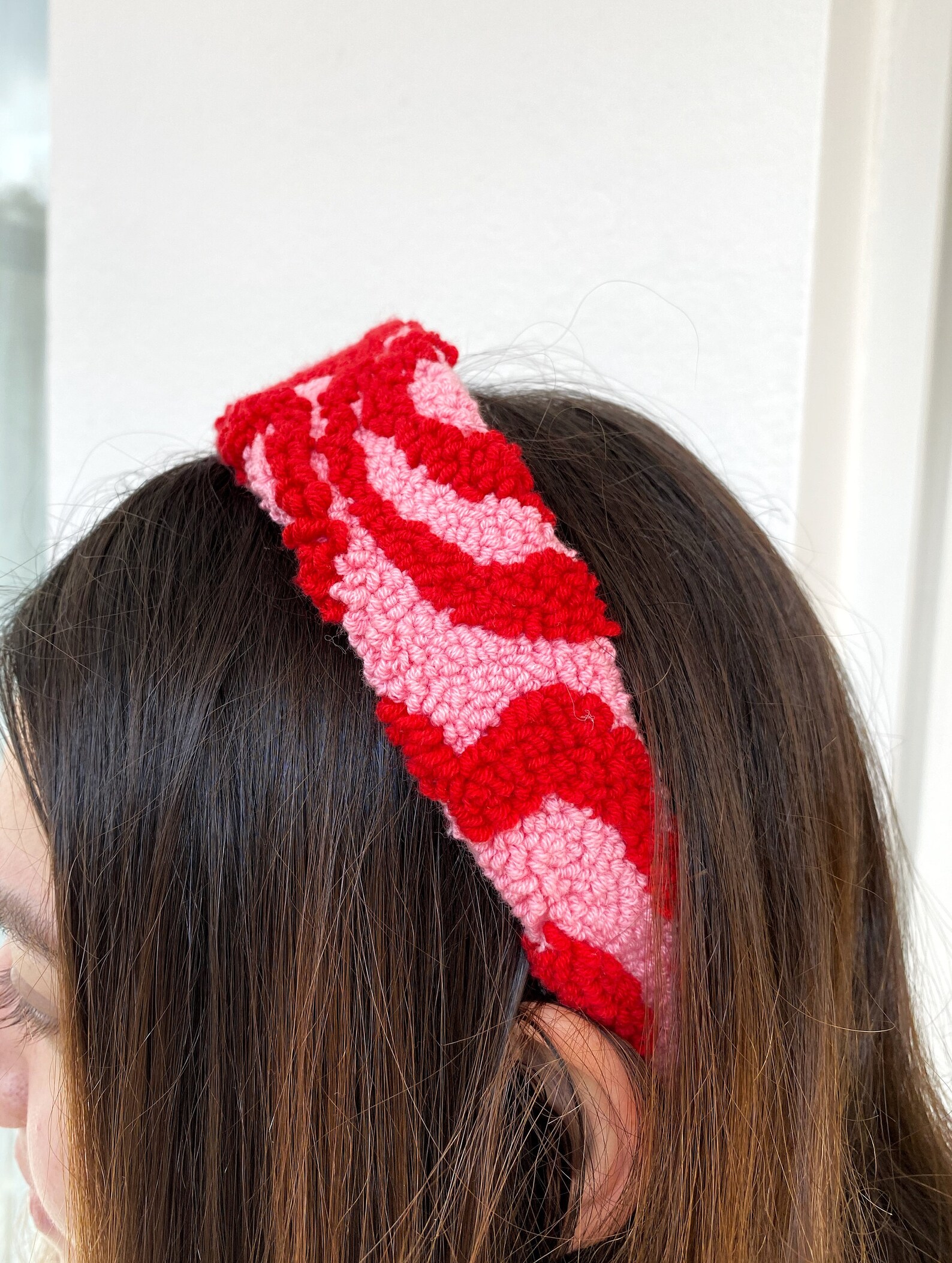 Hand Tufted Punch Needle Tiara,swirly Head Band,embroidered Hair ...
