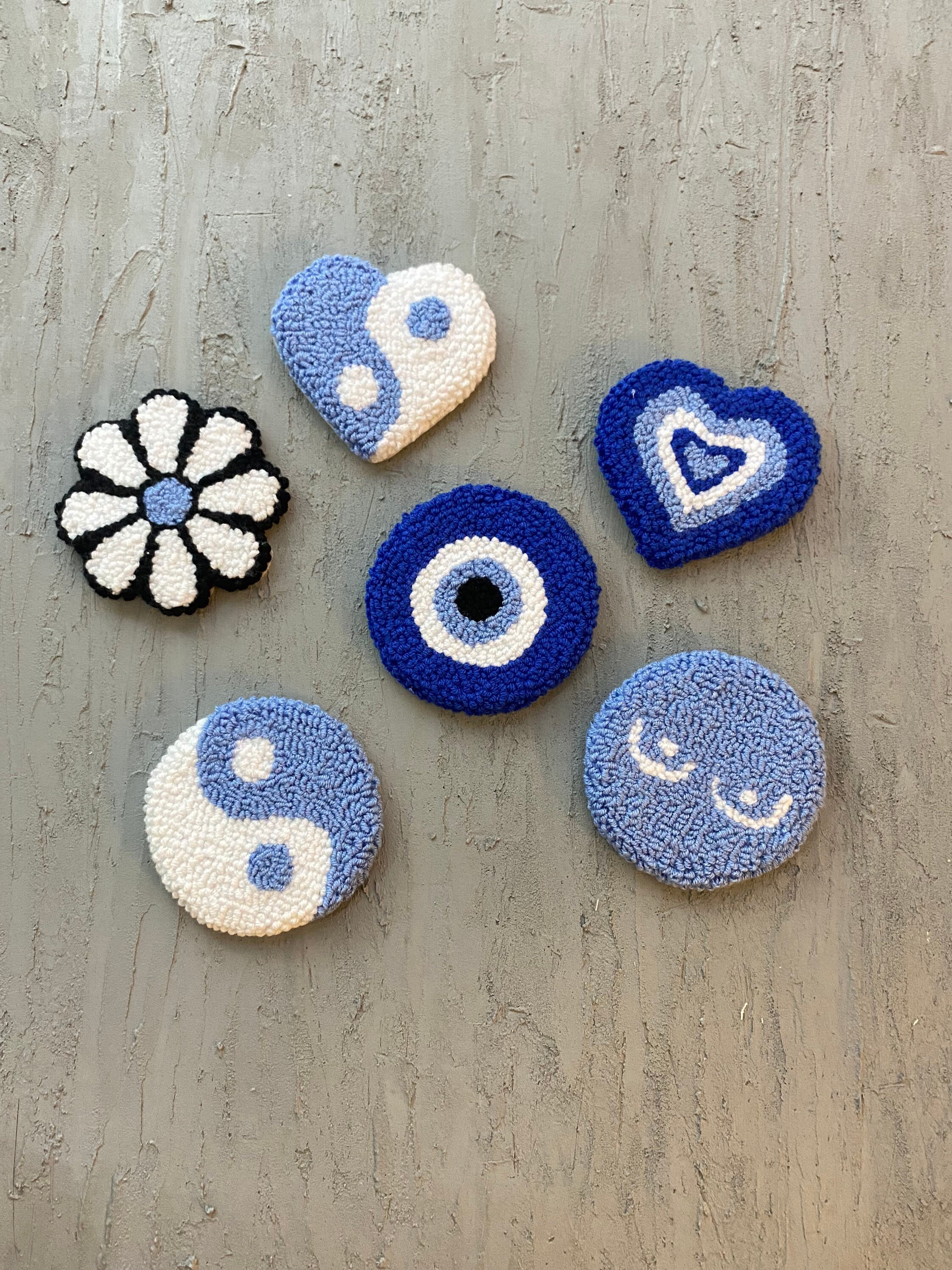 Set of 2 Blue Car Coasterscute Car Accessoriescustomisable - Etsy