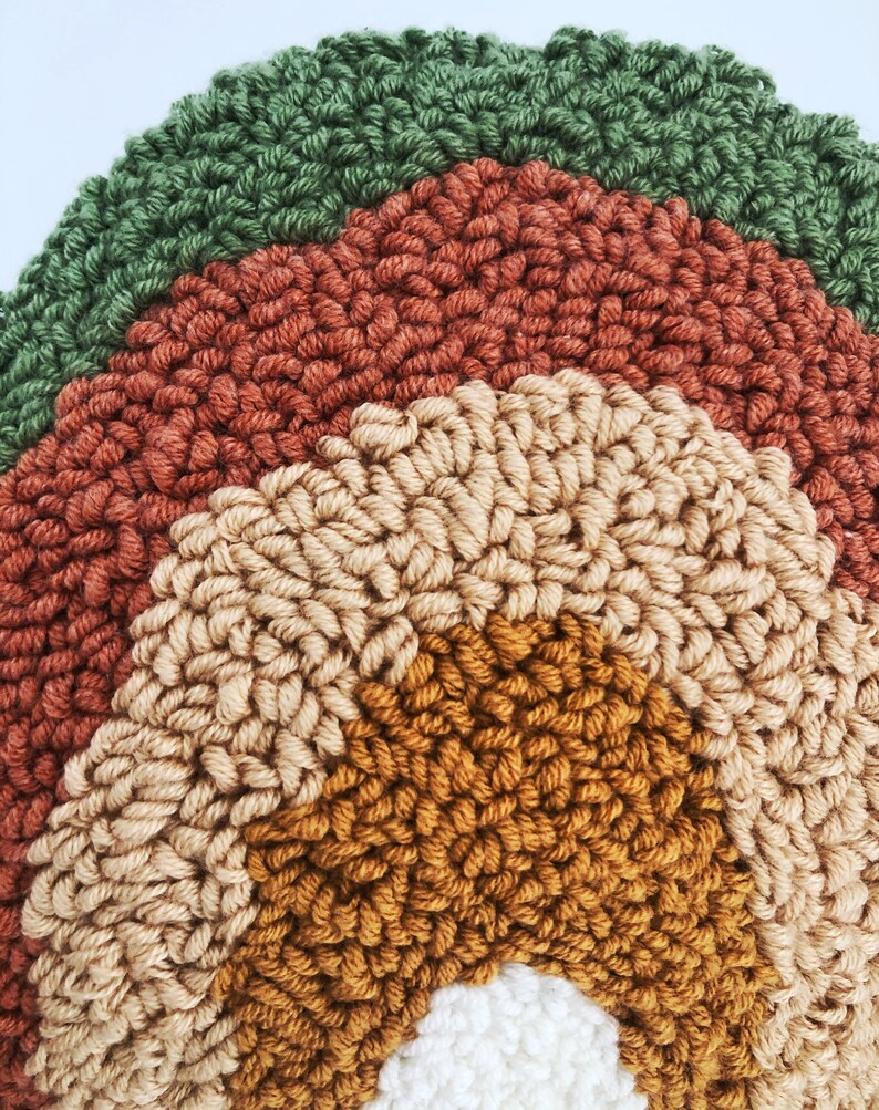 Hand Tufted Punch Needle Rainbow Pouchembroidered - Etsy