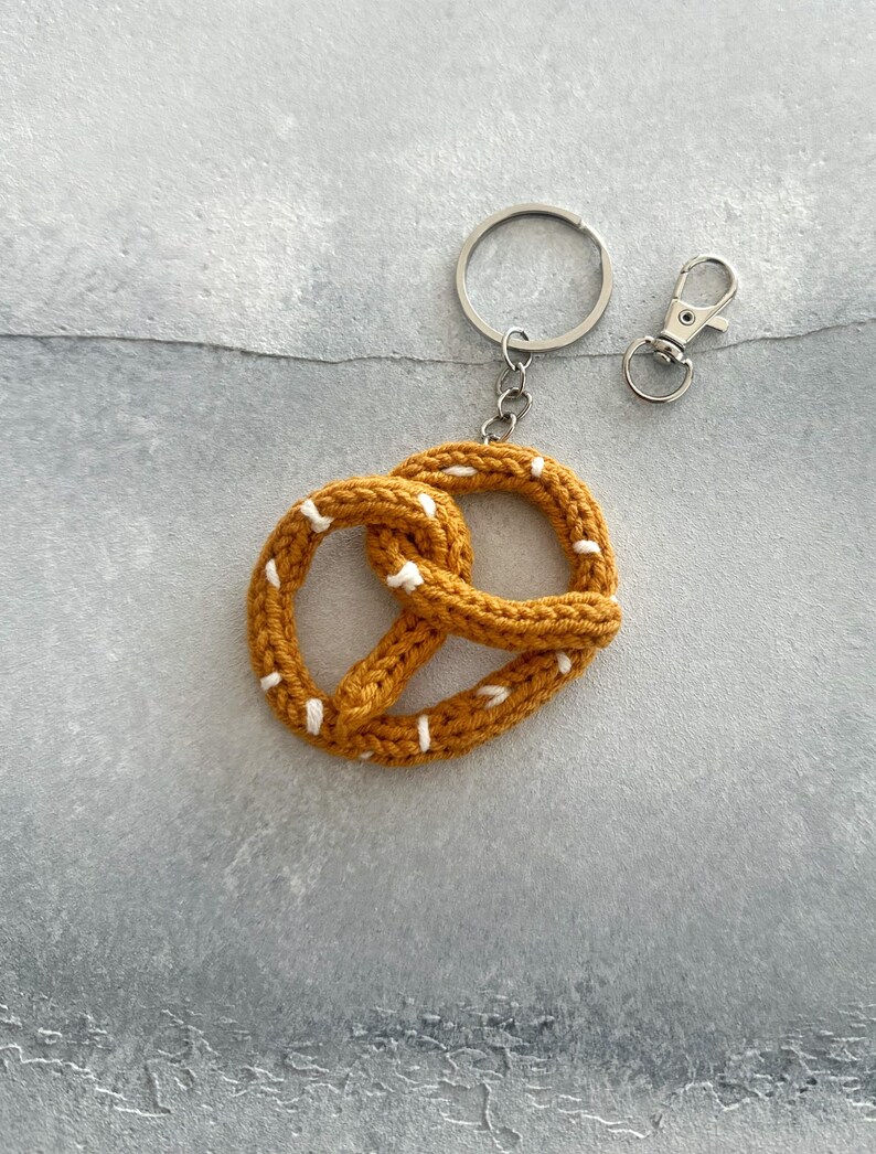 Handmade Cute Crochet Pretzel Keychain,crochet Pretzel Bag Charm ...