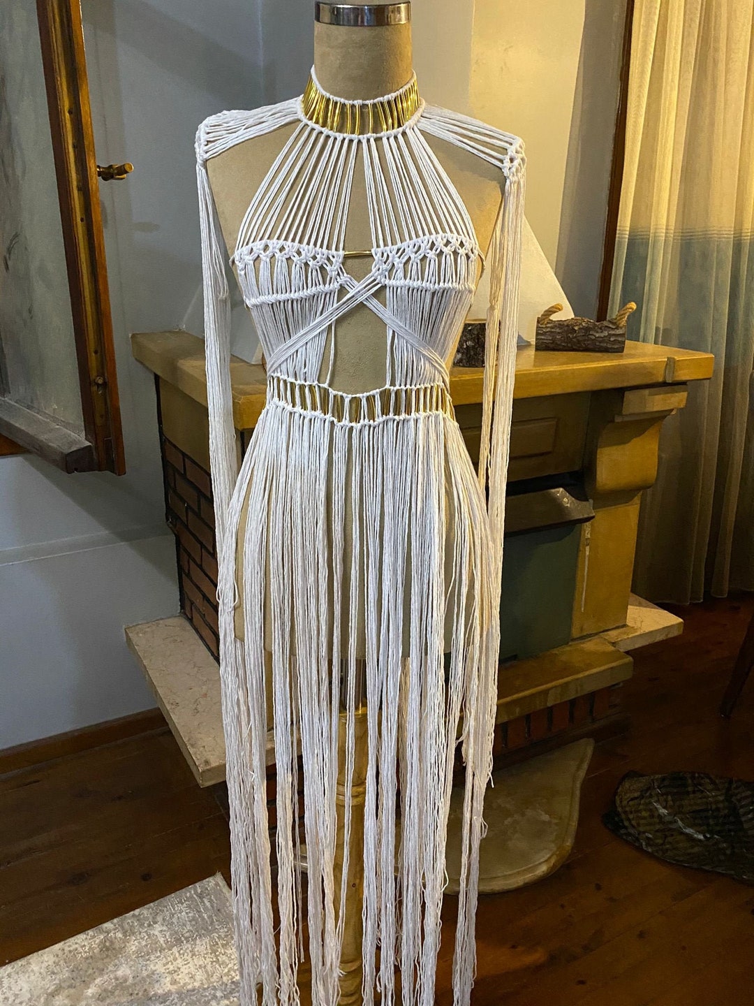 Boho Macrame Dress,handmade Festival Clothing,elegant Cocktail Costume ...