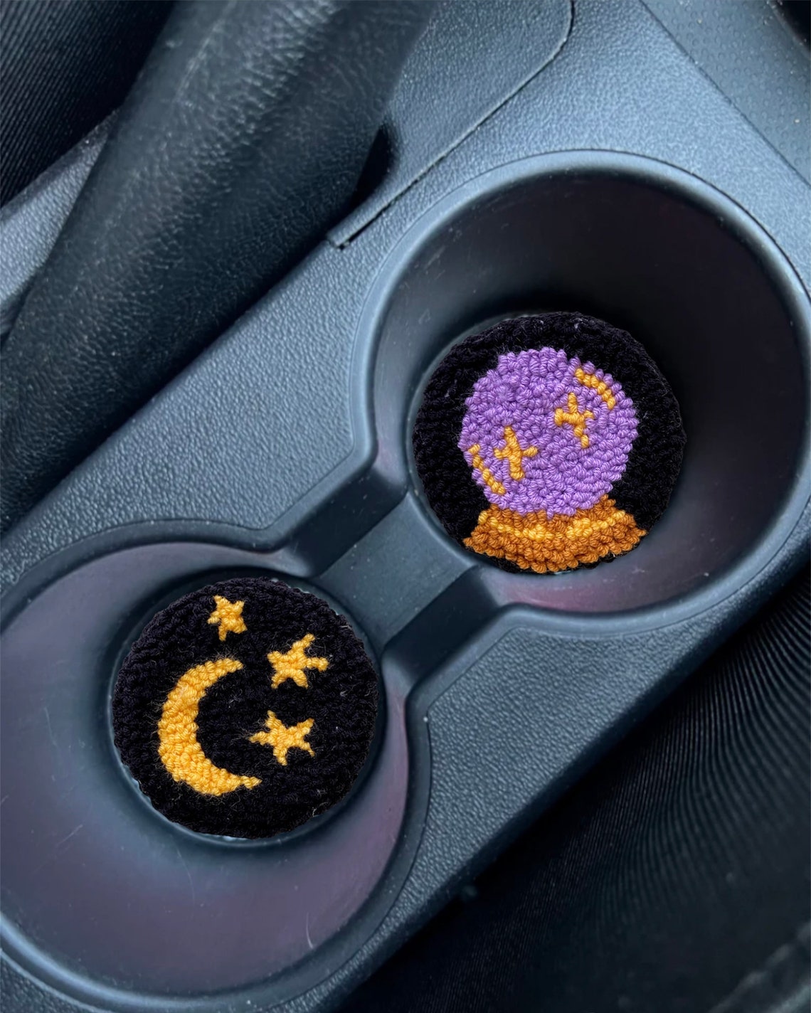 Spooky Car Coasters Set of 2 Cute Halloween Car Accessories - Etsy
