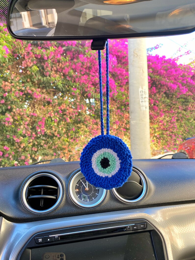 Evil Eye Car Mirror Hanging Mushroom Rear-view Mirror - Etsy