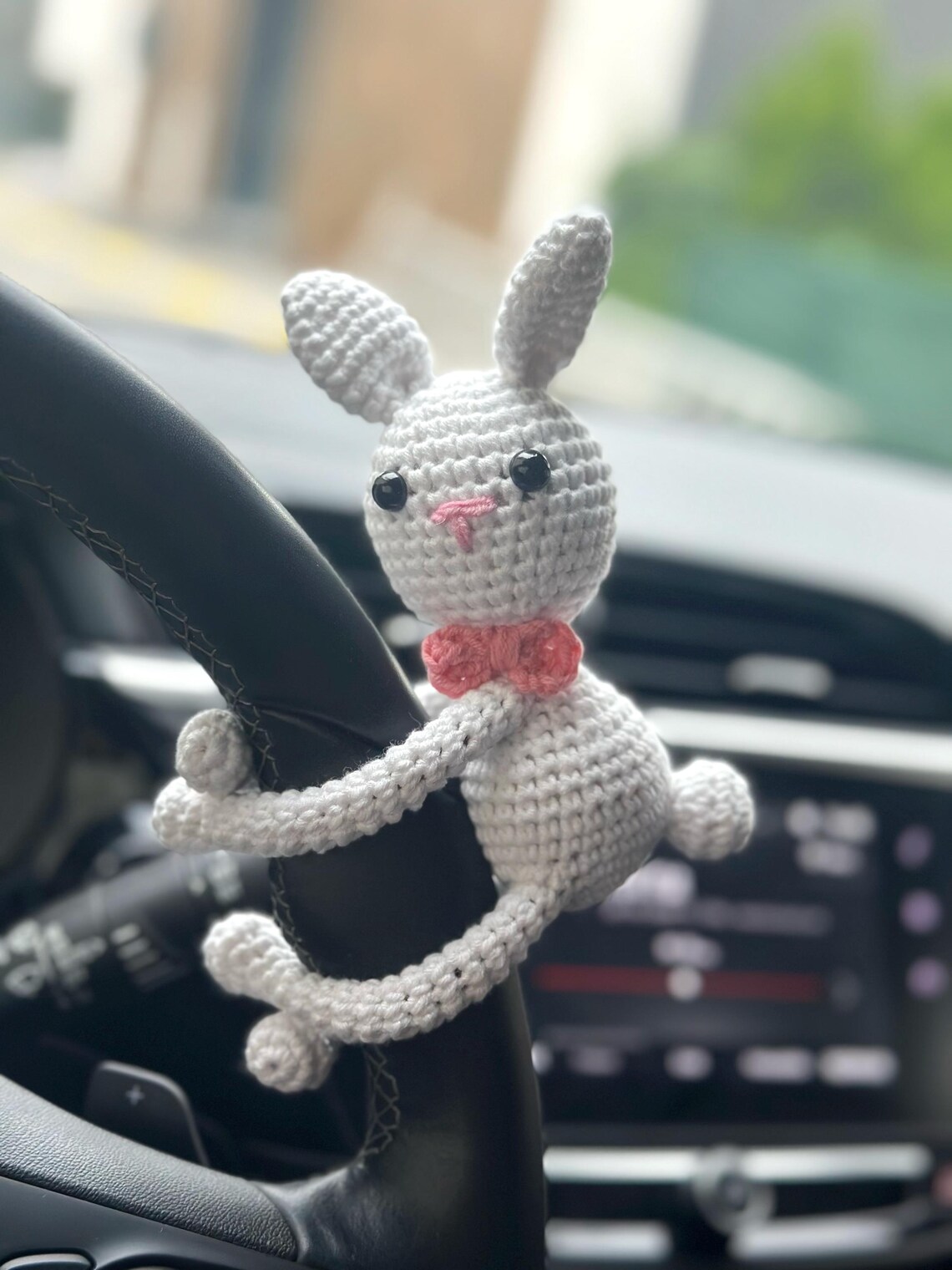 Cute Amigurumi Monkey Steering Wheel Accessory, Crochet Cow Gear Shift ...