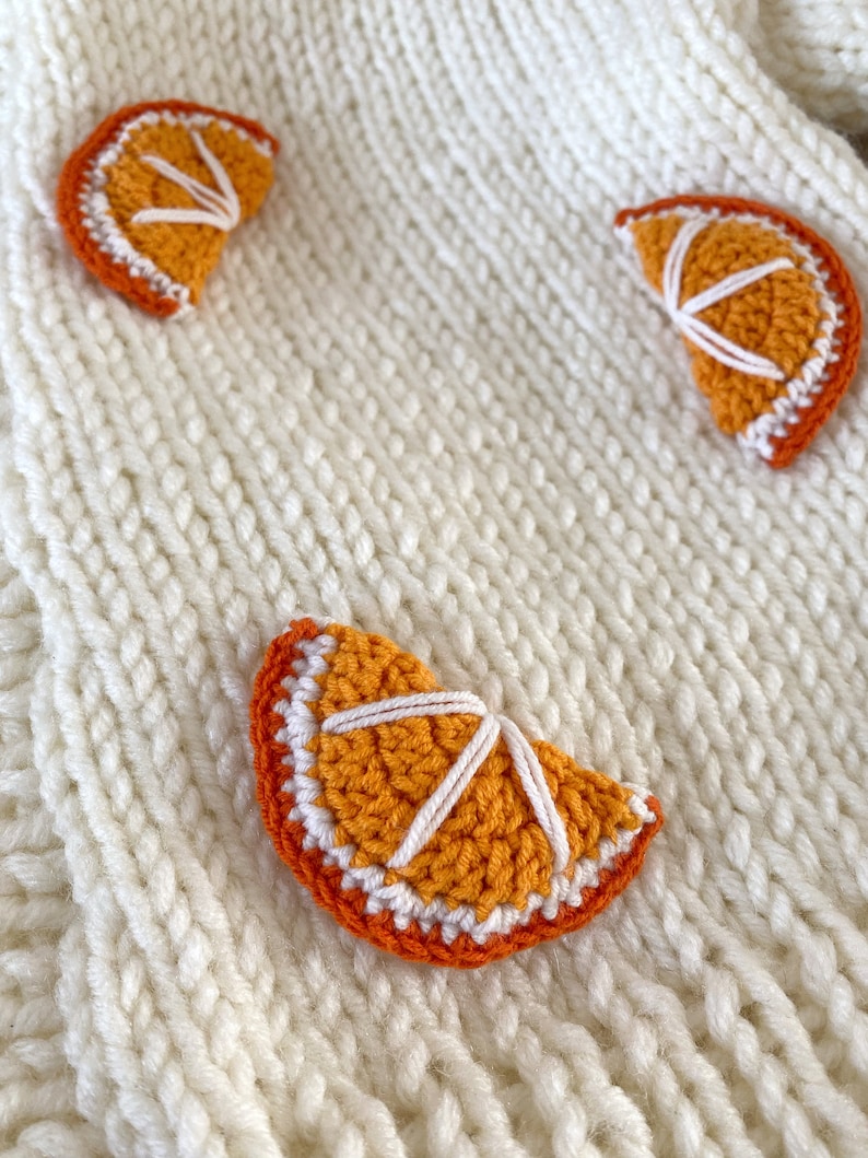 Hand Knit Chunky Orange Cardigansoft Fruity Women - Etsy