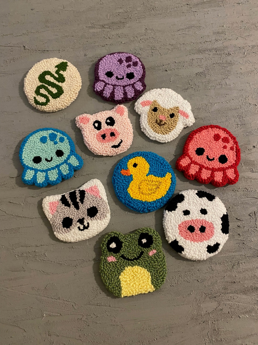 Set of 2 Car Coasters,cute Animal Car Accessories,customisable Car ...