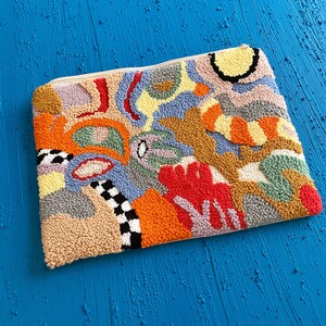 Hand Tufted Punch Needle Clutch Bag, Embroidered Hand Bag,custom Cotton ...