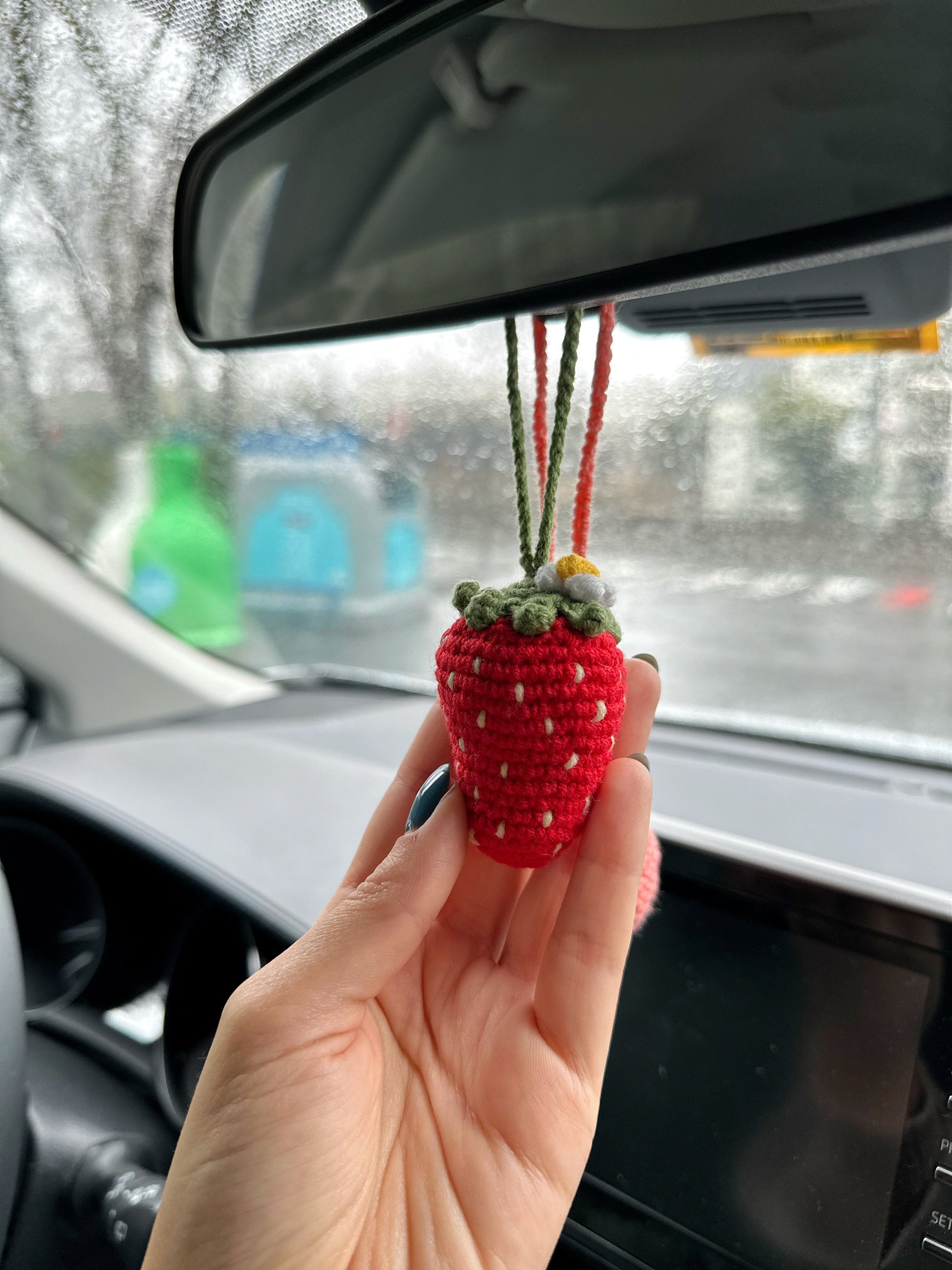 Strawberry Car Coasters,cute Car Accessories,custom Car Decor,new Car ...