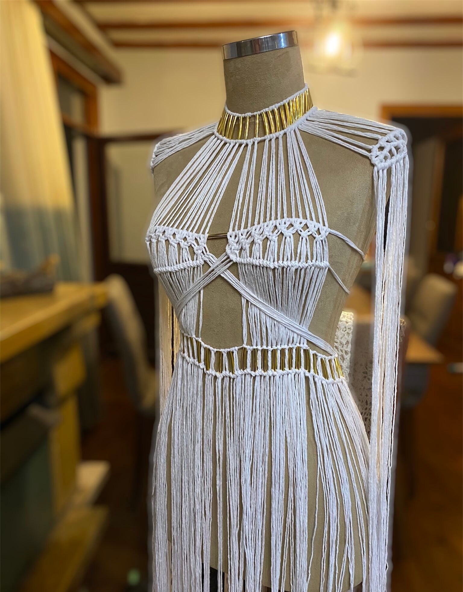 Boho Macrame Dresshandmade Festival Clothingelegant Cocktail - Etsy