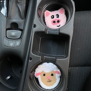 Set of 2 Car Coasters,cute Animal Car Accessories,customisable Car ...