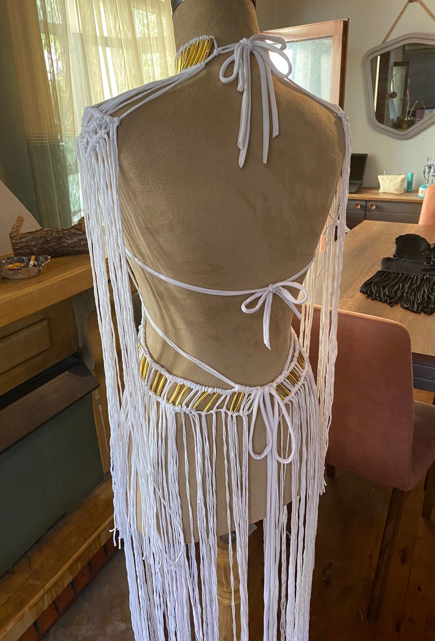 Boho Macrame Dresshandmade Festival Clothingelegant Cocktail - Etsy