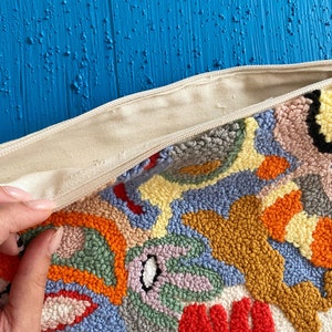 Hand Tufted Punch Needle Clutch Bag, Embroidered Hand Bag,custom Cotton ...