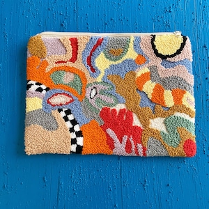 Hand Tufted Punch Needle Clutch Bag, Embroidered Hand Bag,custom Cotton ...