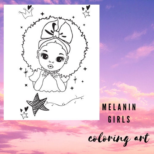 Coloring Page for Black Girls Melanin Coloring Book Natural - Etsy