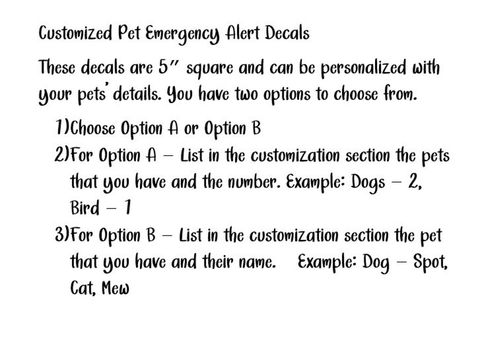 Emergency Pet Sticker Customized, in Case of Emergency Pet Decal, Pet ...